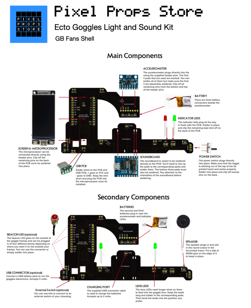 Ecto Goggles Parts, Diagrams & Instructions – Pixel Props Store