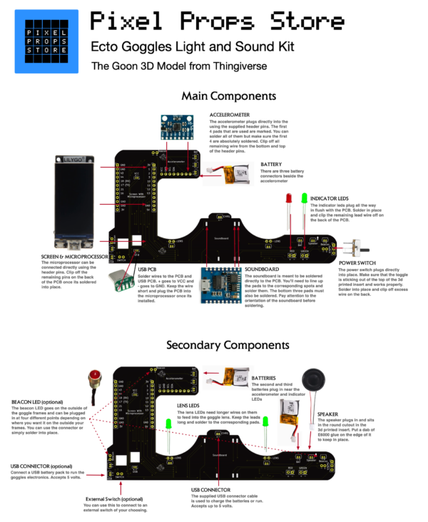 Ecto Goggles Parts, Diagrams & Instructions – Pixel Props Store